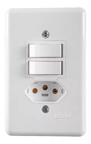 Conjunto 2 Interruptores Simples 6a Com Tomada 2p+t 6/20A 250V Ilumi ... Conjunto 2 Interruptores Simples 6a Com Tomada 2p+t 6/20A 250V Ilumi ...