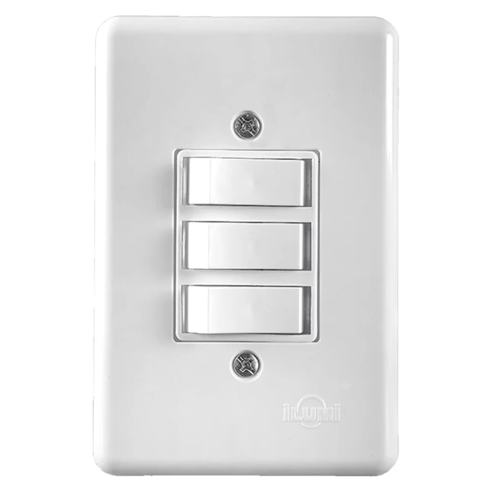 Conjunto 3 Interruptores Simples 6A 250V Stilus Ilumi - Ze Melo
